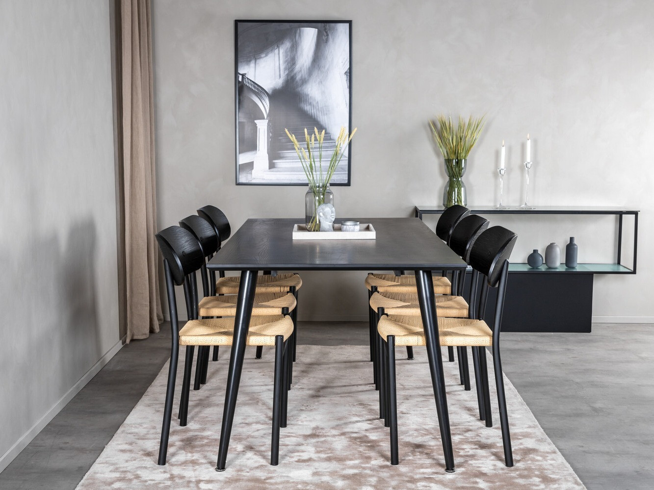 Jedilniški komplet Dallas 2574 (Črna + Rjava) - Pohištvo za dnevno sobo ...