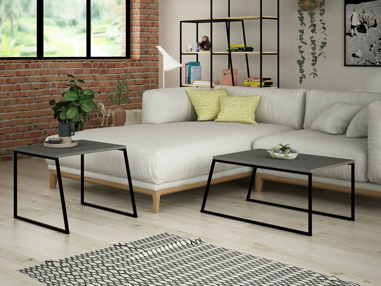 Komplet klubskih mizic Kailua 1435 (Antracit) - Pohištvo za dnevno sobo ...