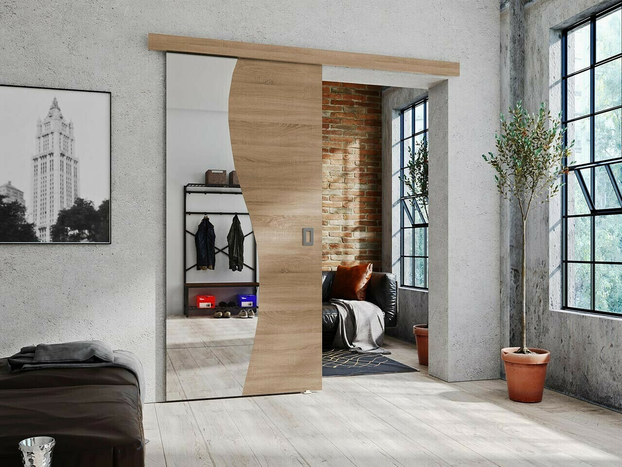 Drsna vrata Dover 213 (Sonoma hrast) - Pohištvo za dnevno sobo ...