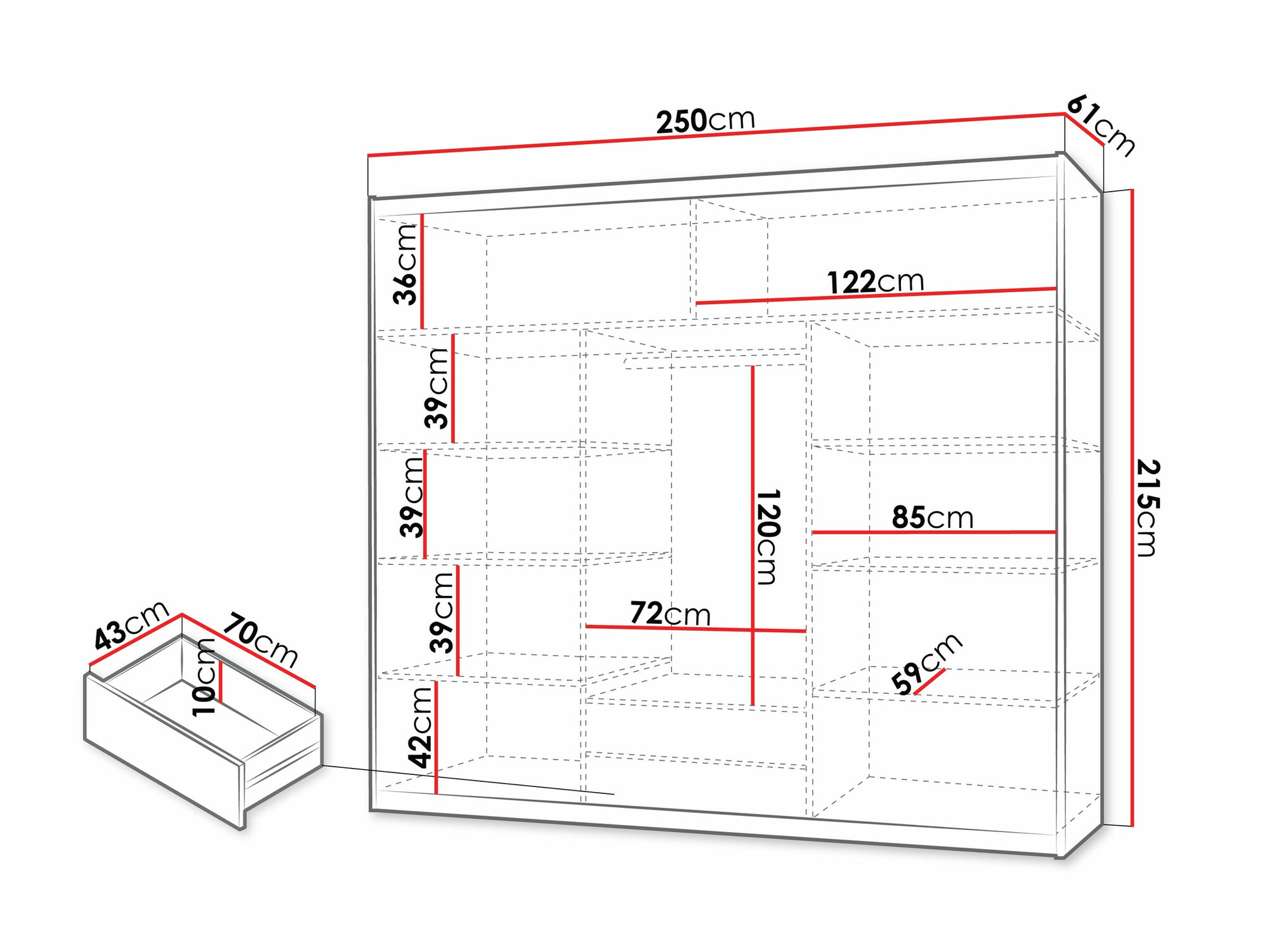 Garderobna omara Honolulu 119 (Sonoma hrast) - Pohištvo za dnevno sobo | Pohistvo.si
